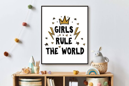 PosterDump - Girls rule the world teksten - Baby / kinderkamer poster ...
