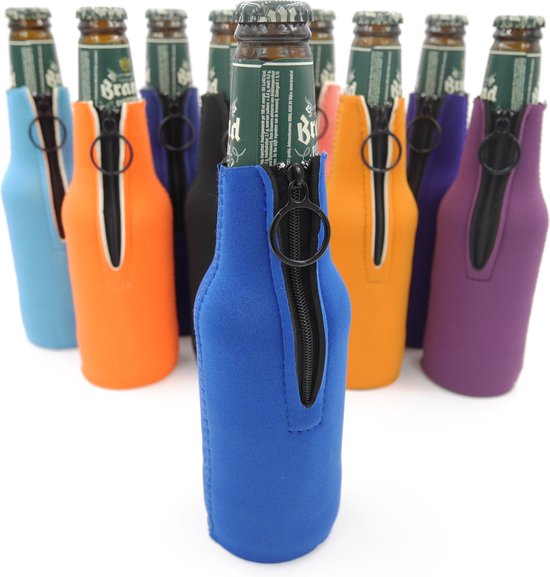 Koelhouder / hoesje voor 30 cl (bier)flesje kleur blauw | bol