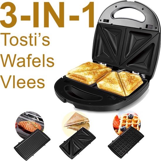 KitchenPrince 3-in-1 broodmaker - broodbakmachine - tosti ijzer ...