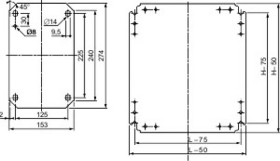 Schneider Electric NSYMM86 Montageplaat (l x b) 750 mm x 550 mm Staal ...