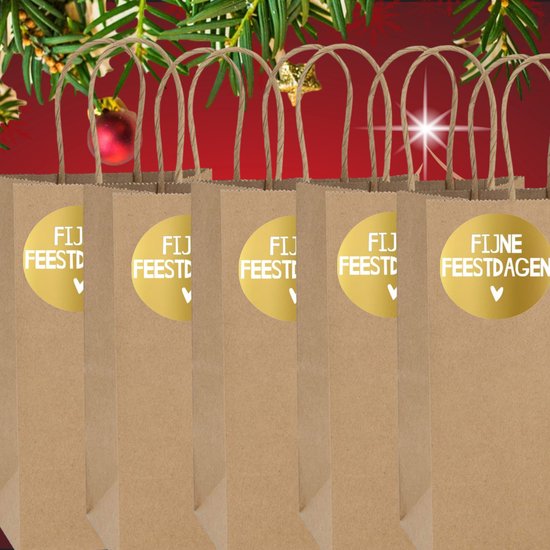 LOVV Papieren Tasjes -Cadeautasjes-Cadeauzakjes-10 Stuks-Bruin-Incl 10 ...