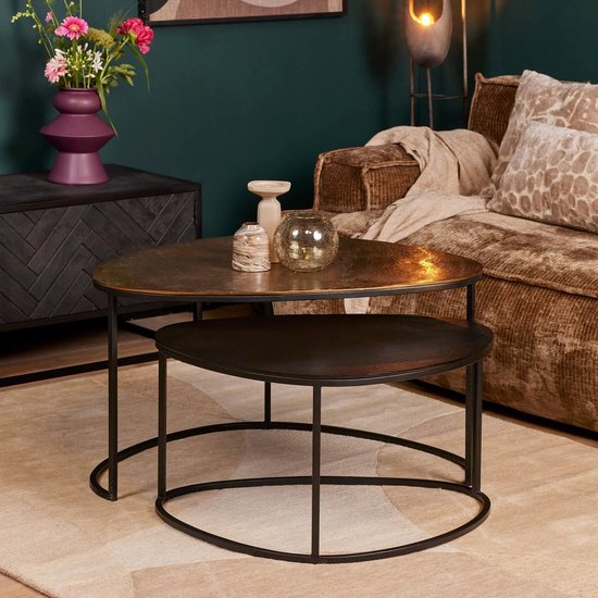 Salontafel set industrieel - Salontafel set Jarrel - Salontafels unieke ...