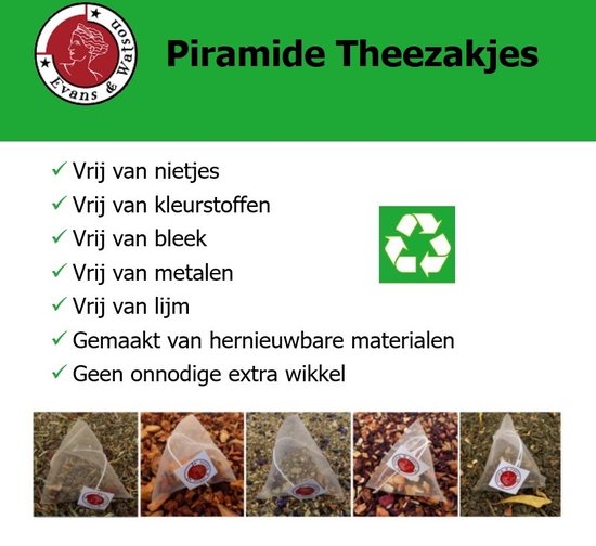 Zoethout Thee - 40 Piramide Theezakjes - Natuurvriendelijke Piramide ...