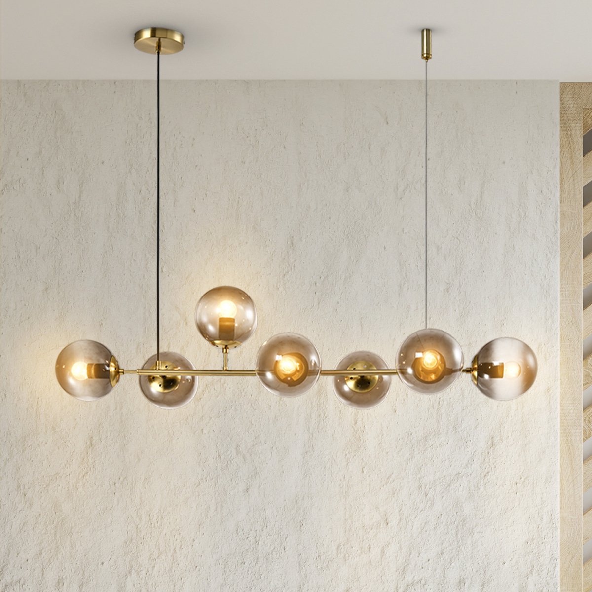 Design hanglamp goud met smoke glas - Nalini | bol.com