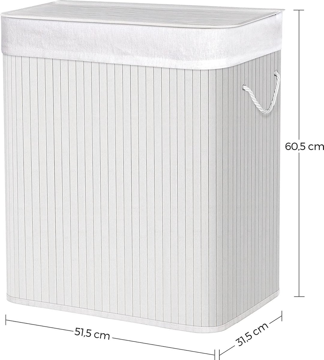 TA Design Wasmand 100 L, Bamboe Wasmand, Wasmand met Handvaten, Deksel ...