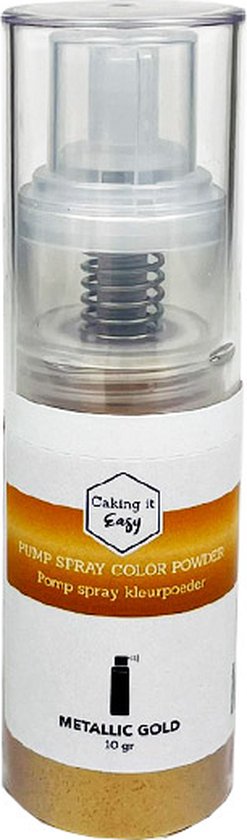Caking it Easy ® - Eetbare glitter poeder spray goud / pump powder gold ...