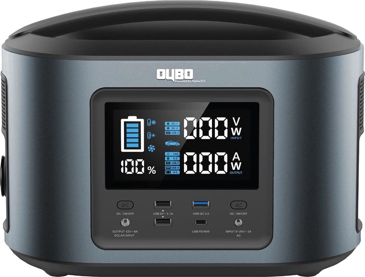 Oubo P470 draagbare power station - 470Wh opslagcapaciteit - 230V ...