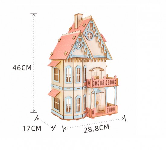 Poppenhuis Gotisch Huis- klein gekleurd 1:36 | bol
