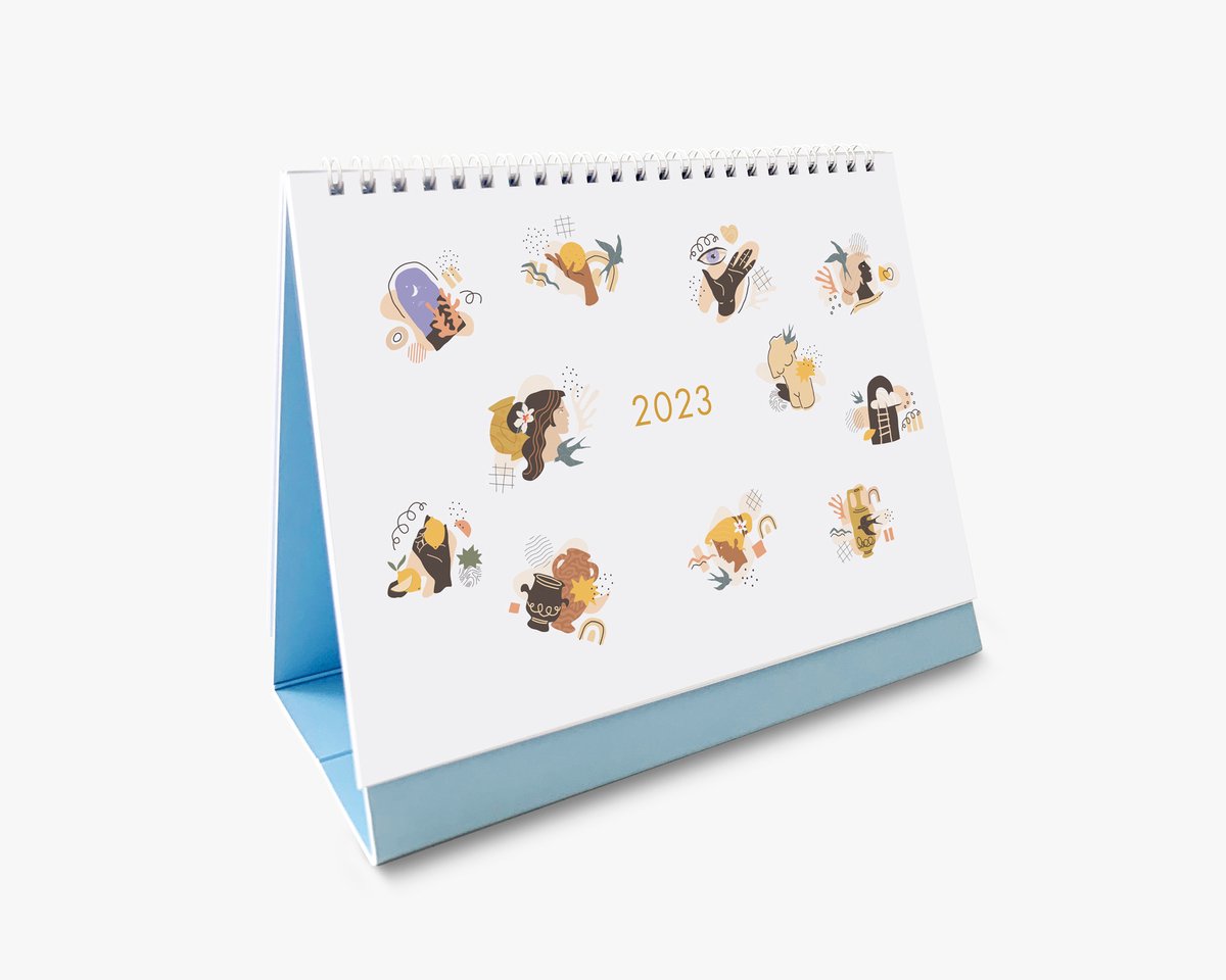 2023 Bureaukalender - Minimale witte desktopkalender 2023 - A5-formaat ...