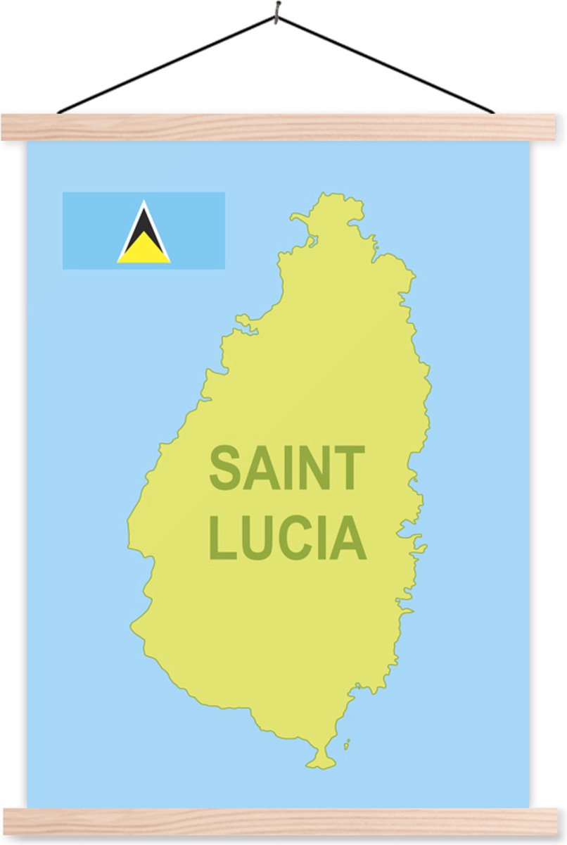 illustration d'une carte verte de Sainte Lucia avec l'affiche école ...