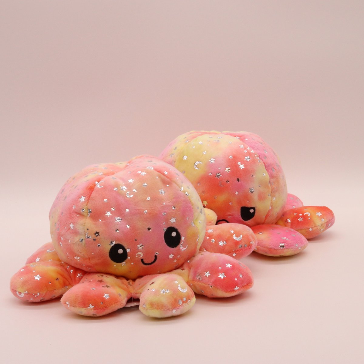 Grote Octopus Knuffel Mood – XL 30cm - Emotie Knuffel Omkeerbaar ...