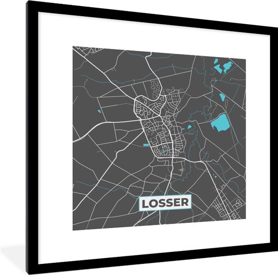 Fotolijst incl. Poster - Losser - Stadskaart - Plattegrond - Kaart ...