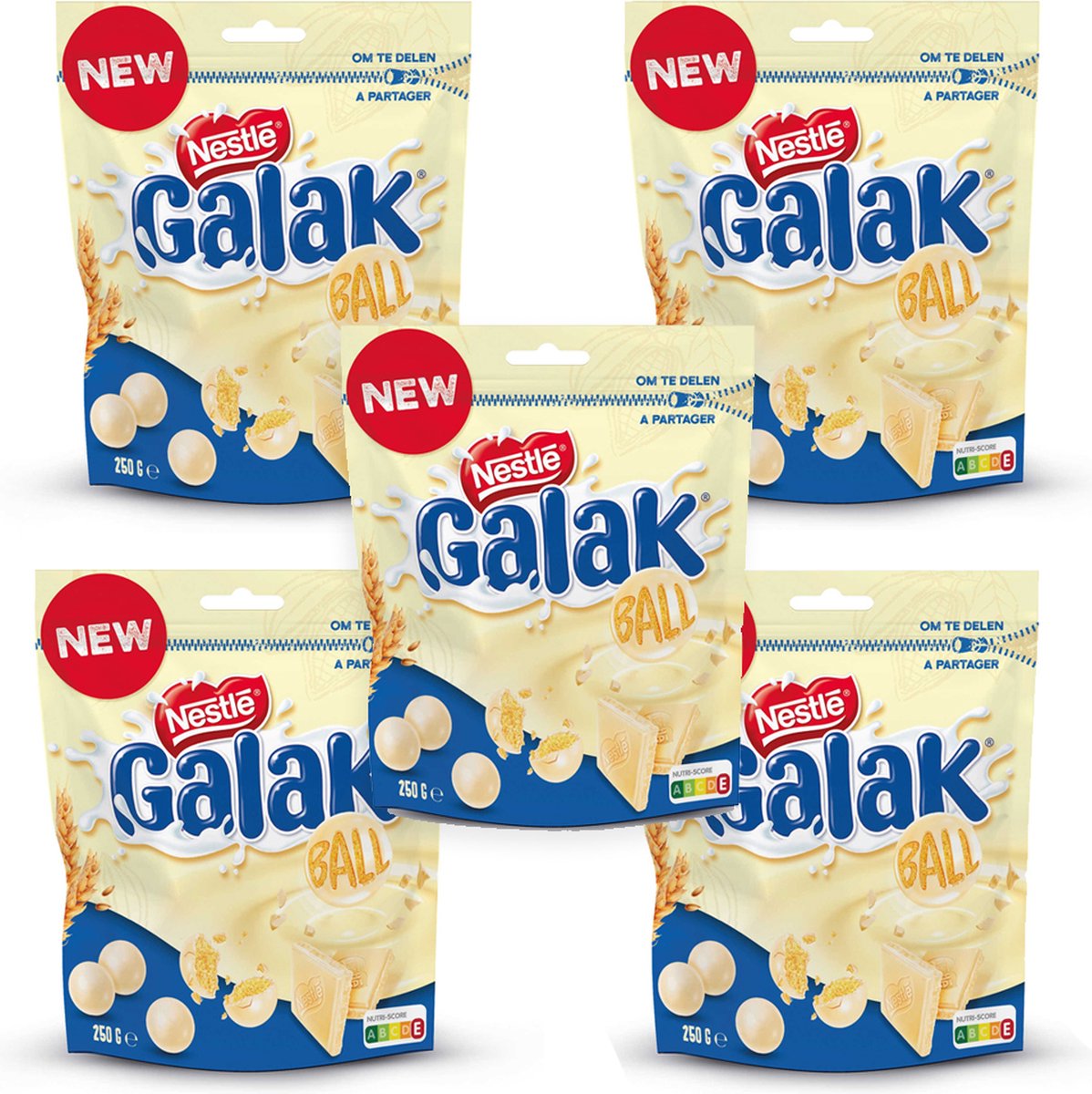 Galak Balls boules chocolat blanc 250 grammes x 5 | bol