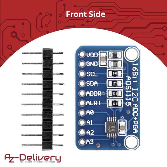 AZDelivery ADS1115 ADC-Module 16bit 4 Kanalen compatibel met Arduino en Raspberry Pi... | bol