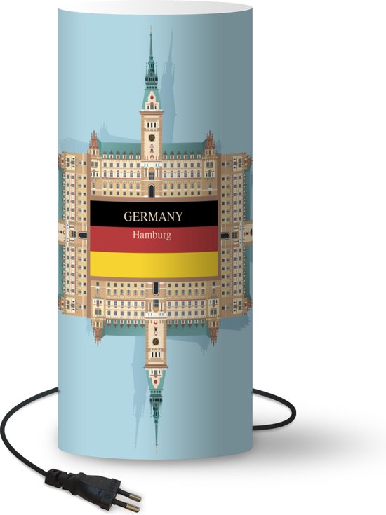 Lamp - Nachtlampje - Tafellamp slaapkamer - de Duitse vlag omringd met ...