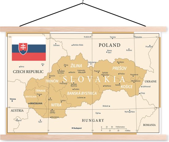 Illustration d'une ancienne carte de la Slovaquie plaque scolaire ...