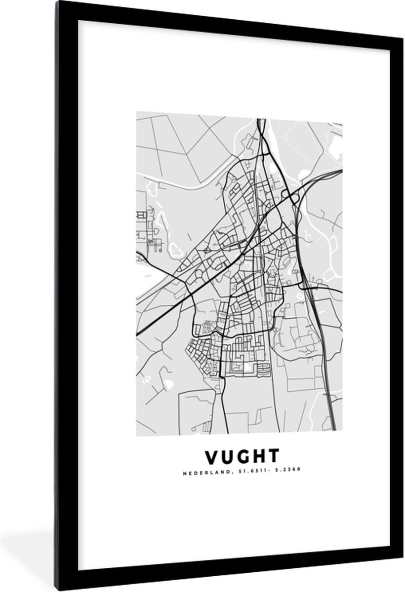 Fotolijst incl. Poster - Plattegrond - Vught - Kaart - Stadskaart ...