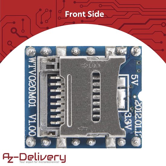 AZDelivery 5 x WTV020 Sound Audio Module SD-kaart compatibel met ...