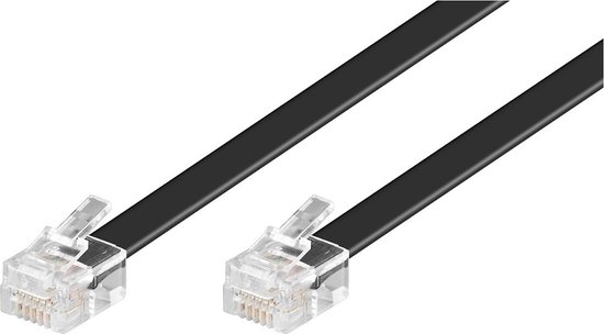 RJ12 - RJ12 telefoonkabel / zwart - 5 meter | bol