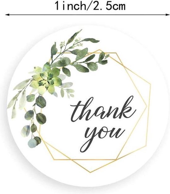 Thank you stickers- 500 stickers - 25 mm - Bedankt stickers - Thank you stickers op... | bol