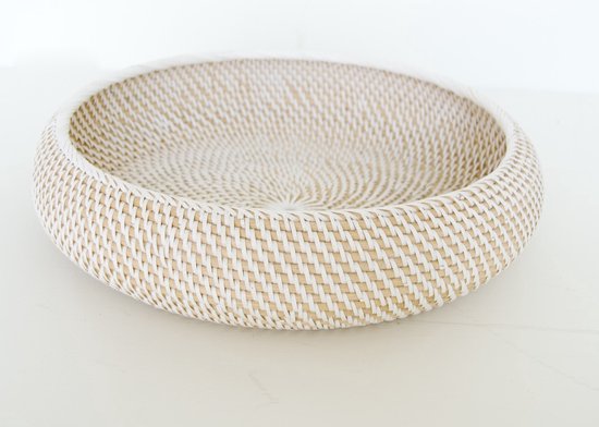 Rotan schaal rond wit | bol.com