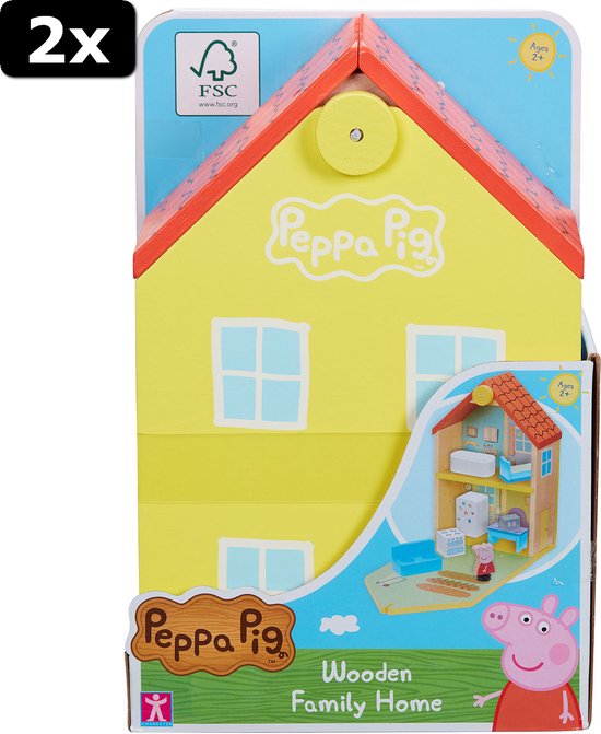 2x Peppa Pig Familie Huis incl speelfiguren en accesoires | bol.com