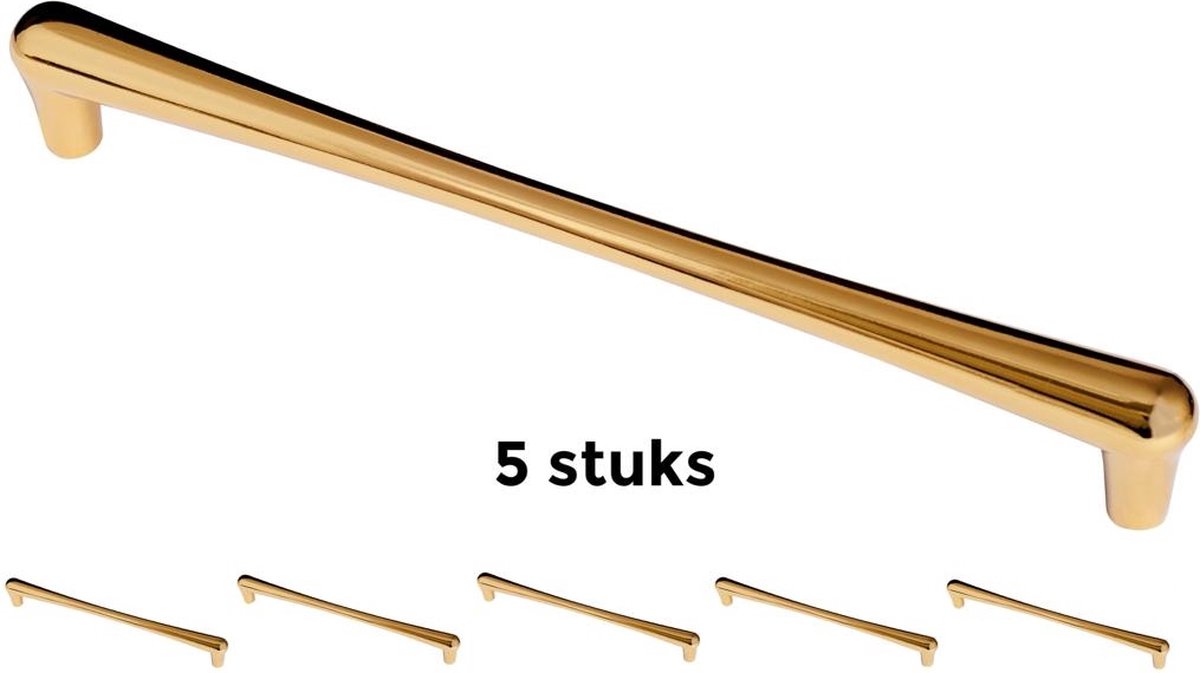 Handgreep Goud Rond -handgreep- 5 stuks - Metaal - 192mm Hartafstand ...