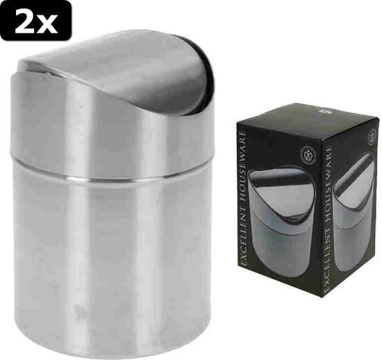 2x Tafel afvalbakje RVS 12x16cm | bol.com