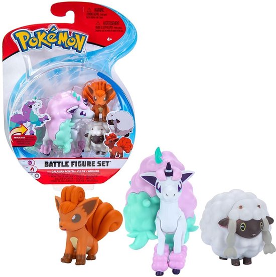 Pokémon Battle Figure Set - Galarian Ponyta + Vulpix + Wooloo ...