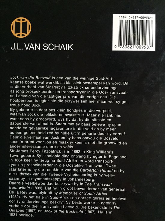 Jock Van Die Bosveld, Percy Fitzpatrick | 9780627009587 | Livres | bol