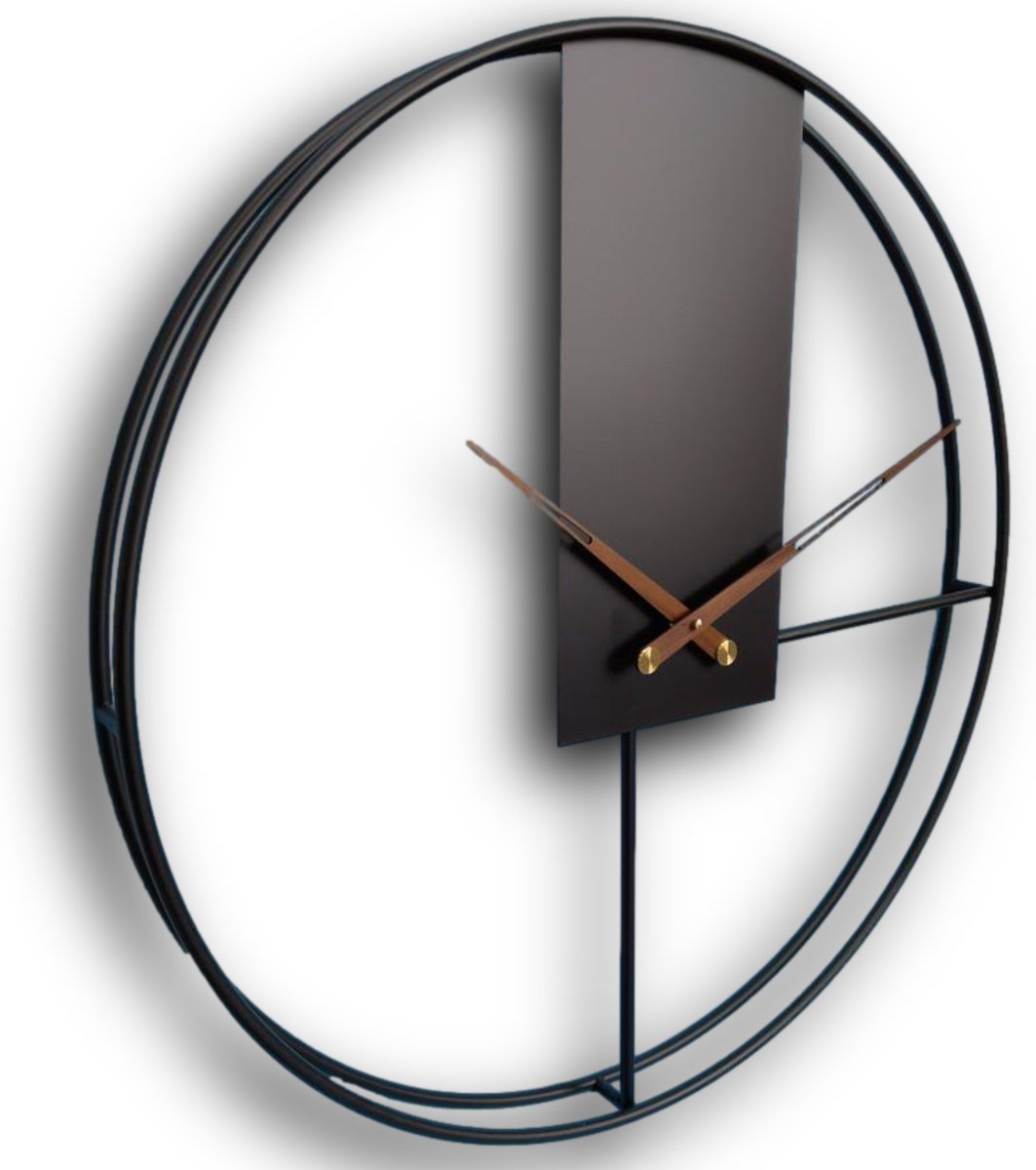 Grote Stille Wandklok Landelijk en Industrieel uit Zwart Metaal met ...