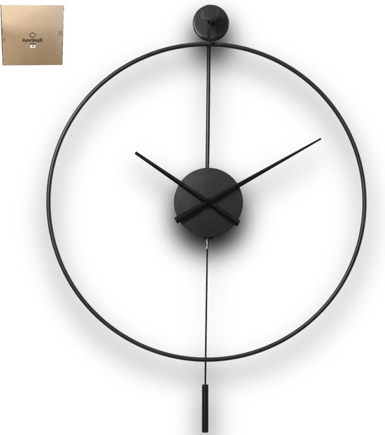 Horloge Murale Moderne en Métal avec Pendule - 50x74cm - Klok ...