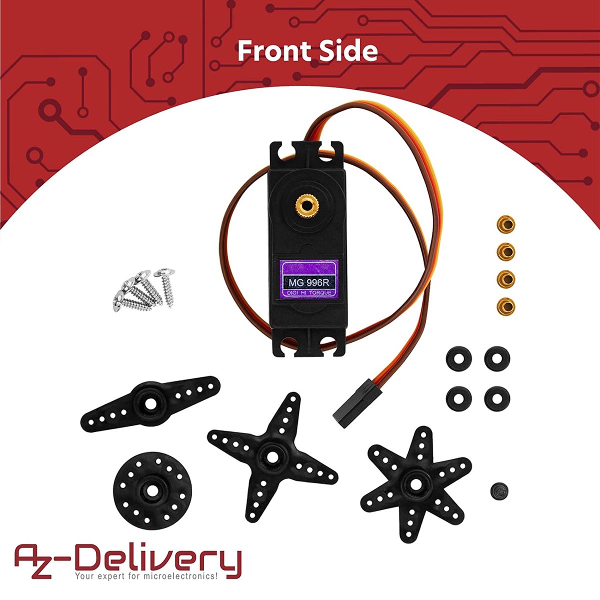 AZDelivery 3 x MG996R Micro servomoteur Digital avec boîte de vitesses ...