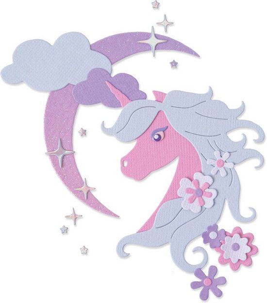 Sizzix Thinlits Die Set 8PK Midnight Unicorn | bol.com