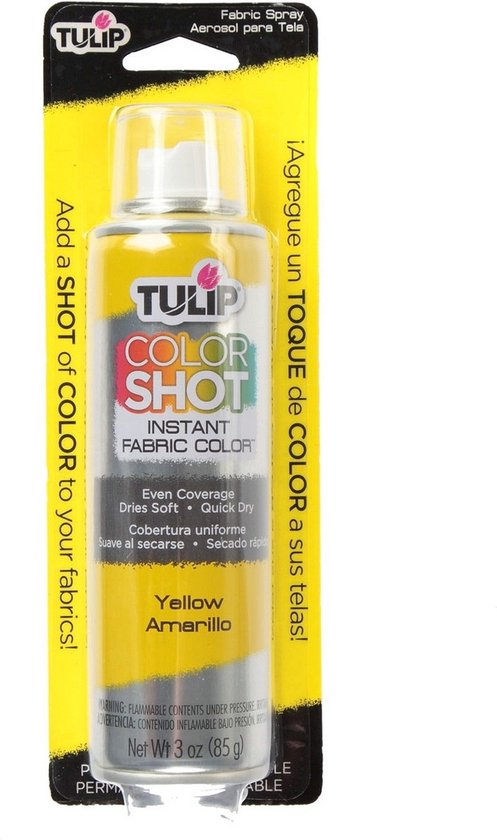 Tulip ColorShot instant fabric color spray Geel | bol.com