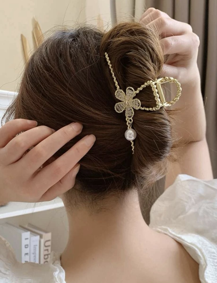 Luxe Haarklem met Bloem - Haarclip/Haarspeld - Haaraccessoires Bruiloft ...