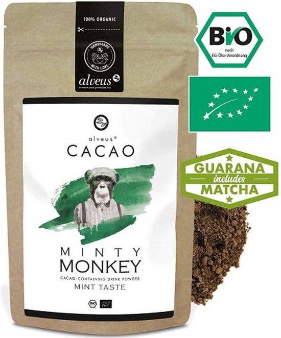 Alveus - Cacao - Minty Monkey - met Matcha - Biologisch - Cacao met ...
