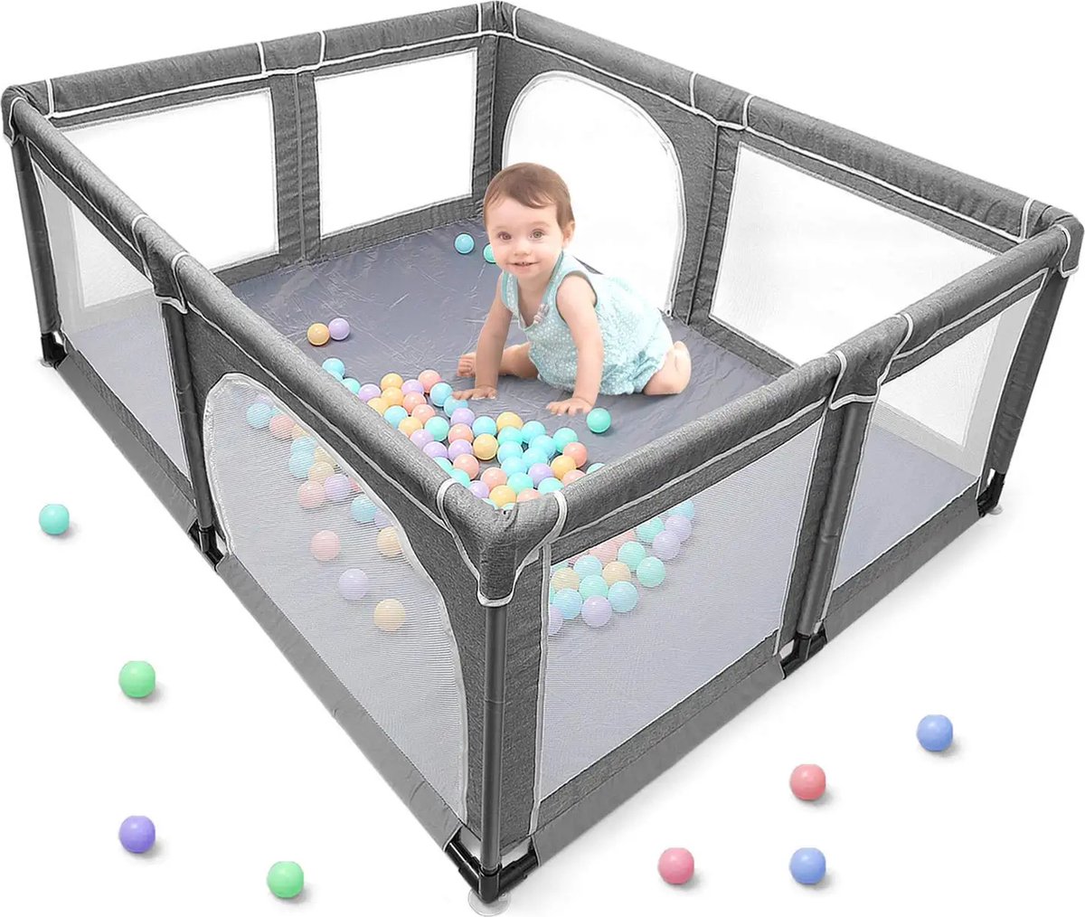 Buxibo - Baby Ballenbak - Ballenbad - Grijs - Opvouwbaar | bol.com
