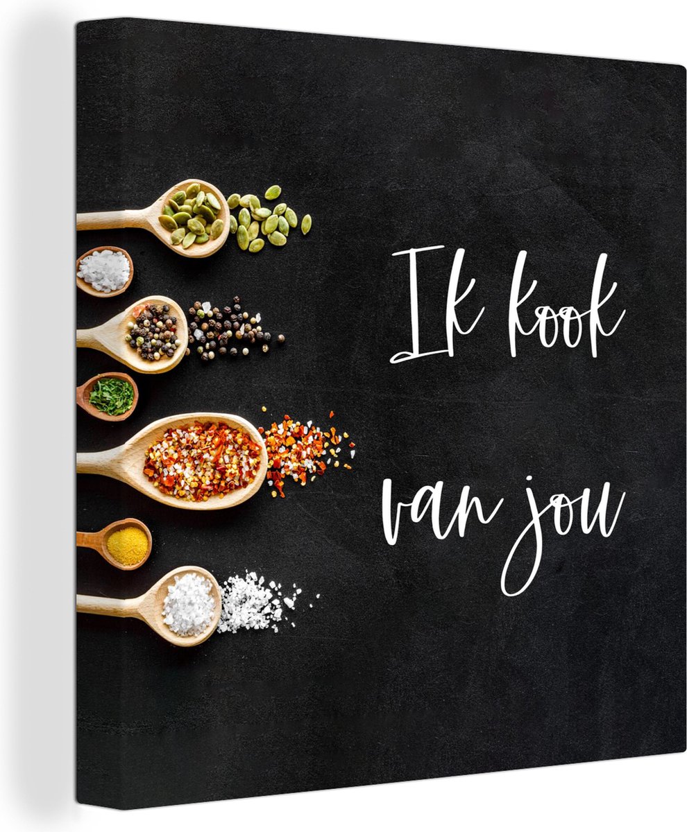 Canvas Schilderij Ik kook van jou - Partner - Quotes - Spreuken ...