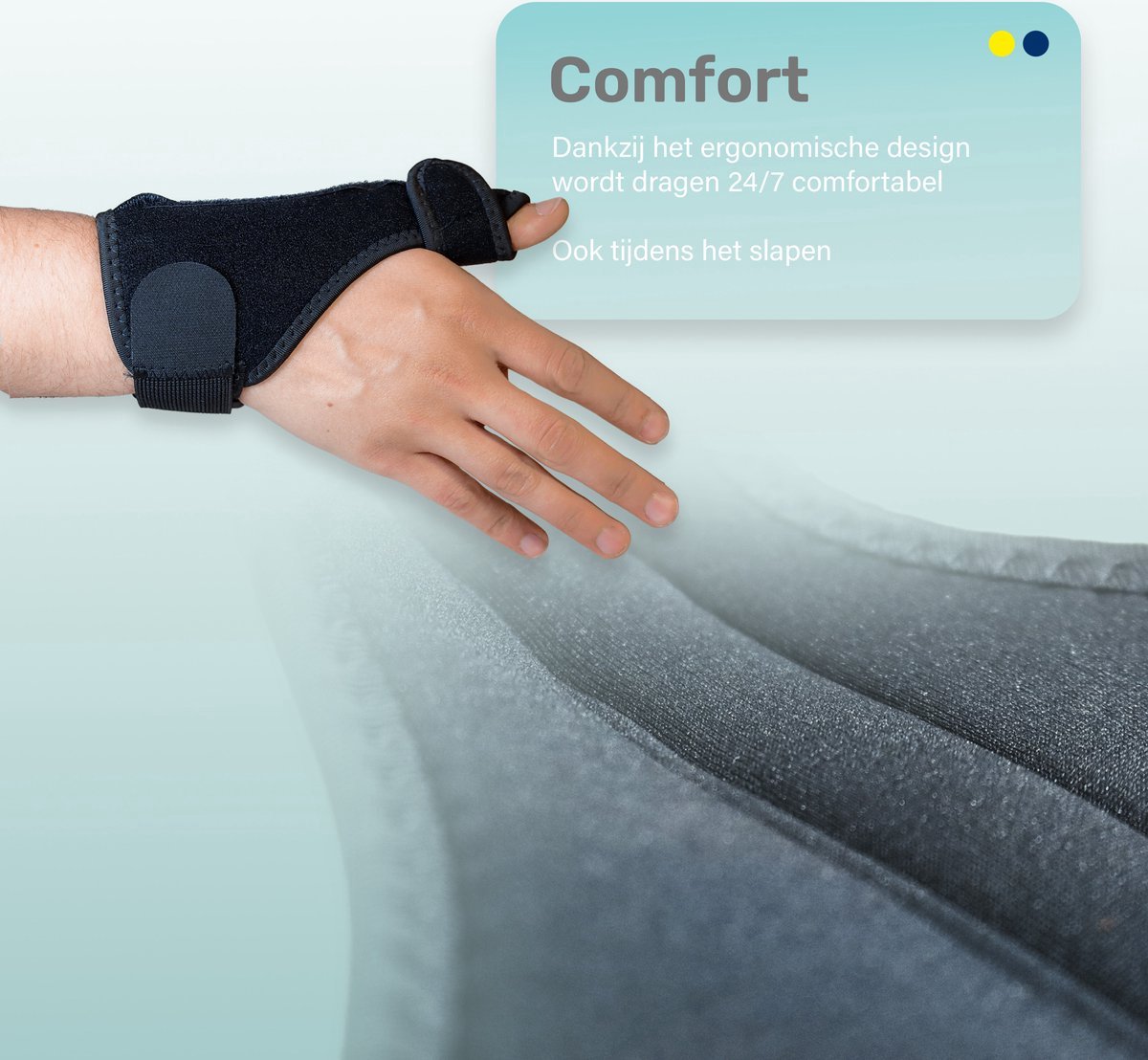 Vingerspalk - Links - Voor duim - Onze size - Zwart - Verharde spalk ...