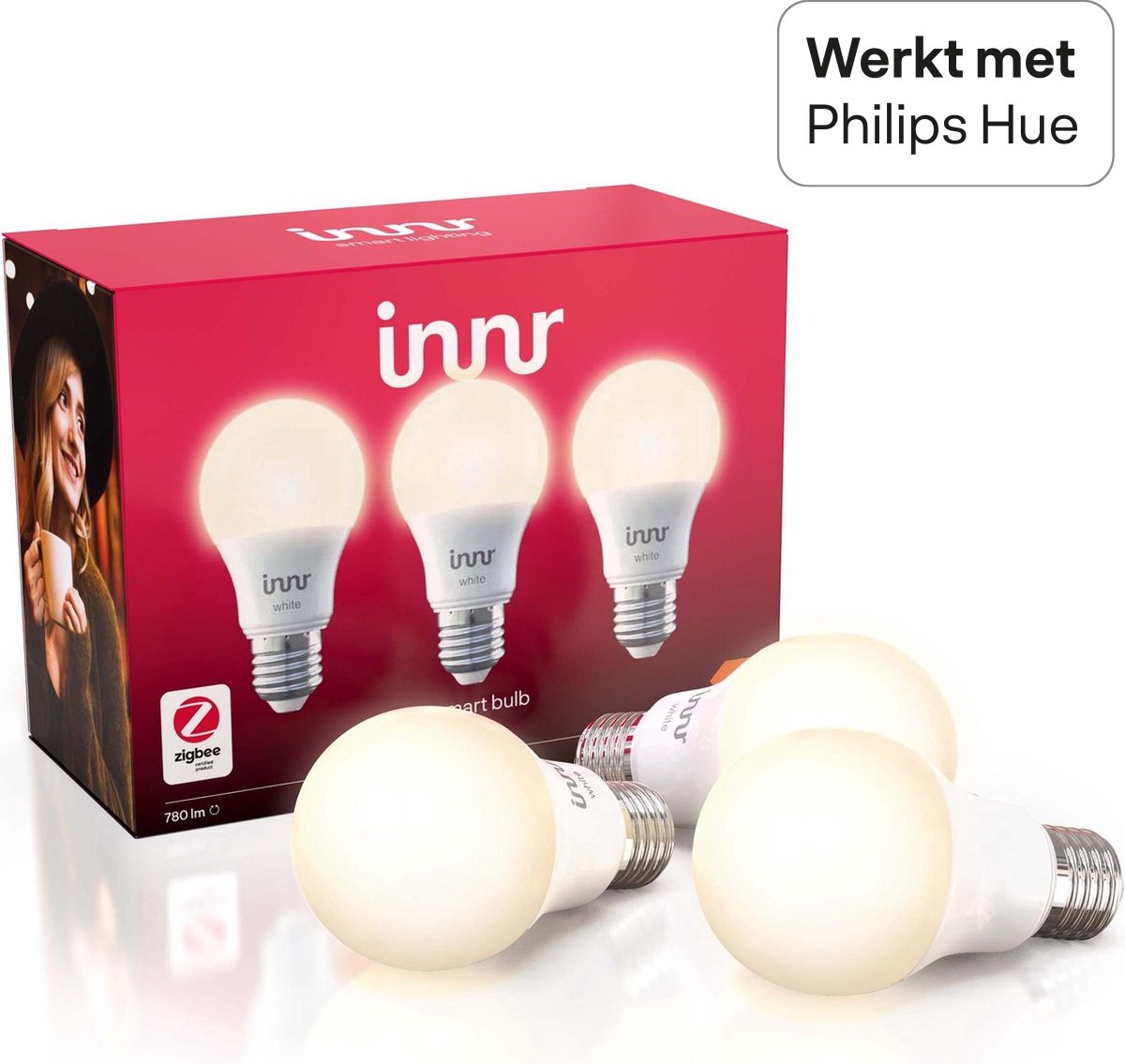 Innr slimme lamp E27 white - werkt met Philips Hue* - warmwit licht ...