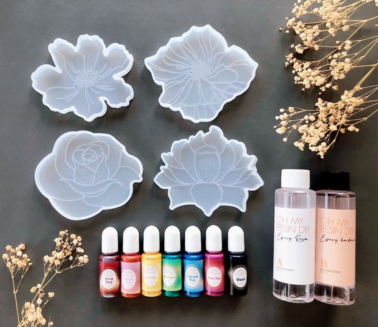 Epoxy Resin Giethars Starterspakket | Hobbypakket | Siliconen mallen Bloemen... | bol.com