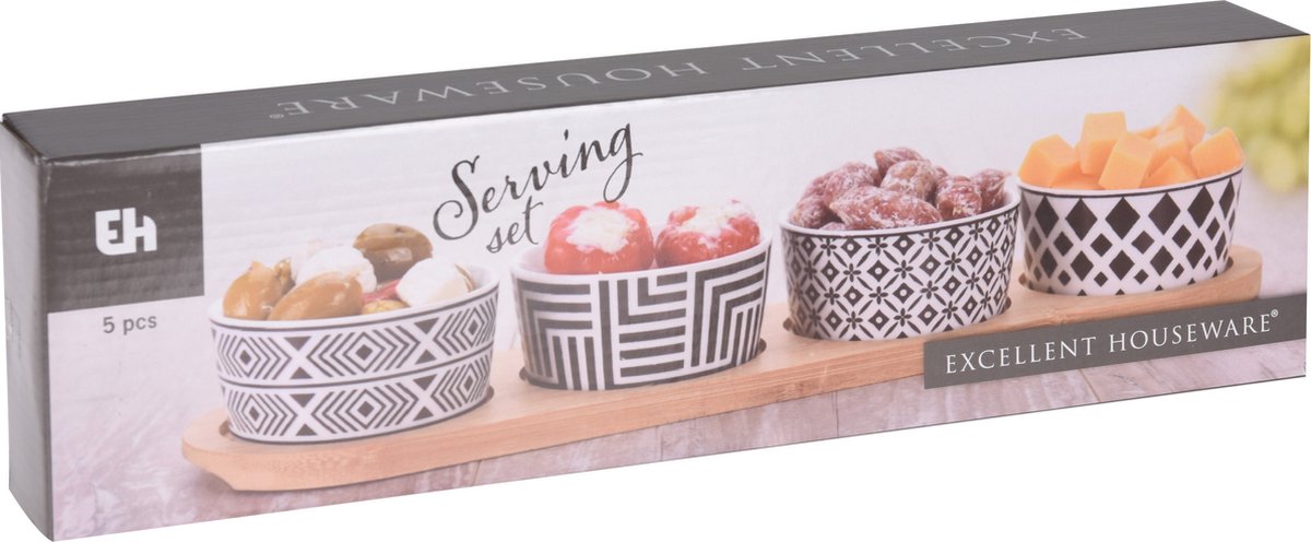 Excellent Houseware set van 4x luxe hapjes/sausjes/tapas schaaltjes op ...