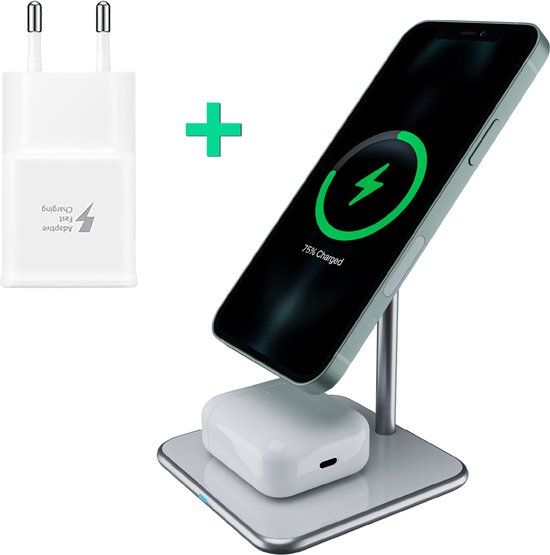 Fastic 2-in-1 Oplaadstation Apple en Android - Wireless Charger ...