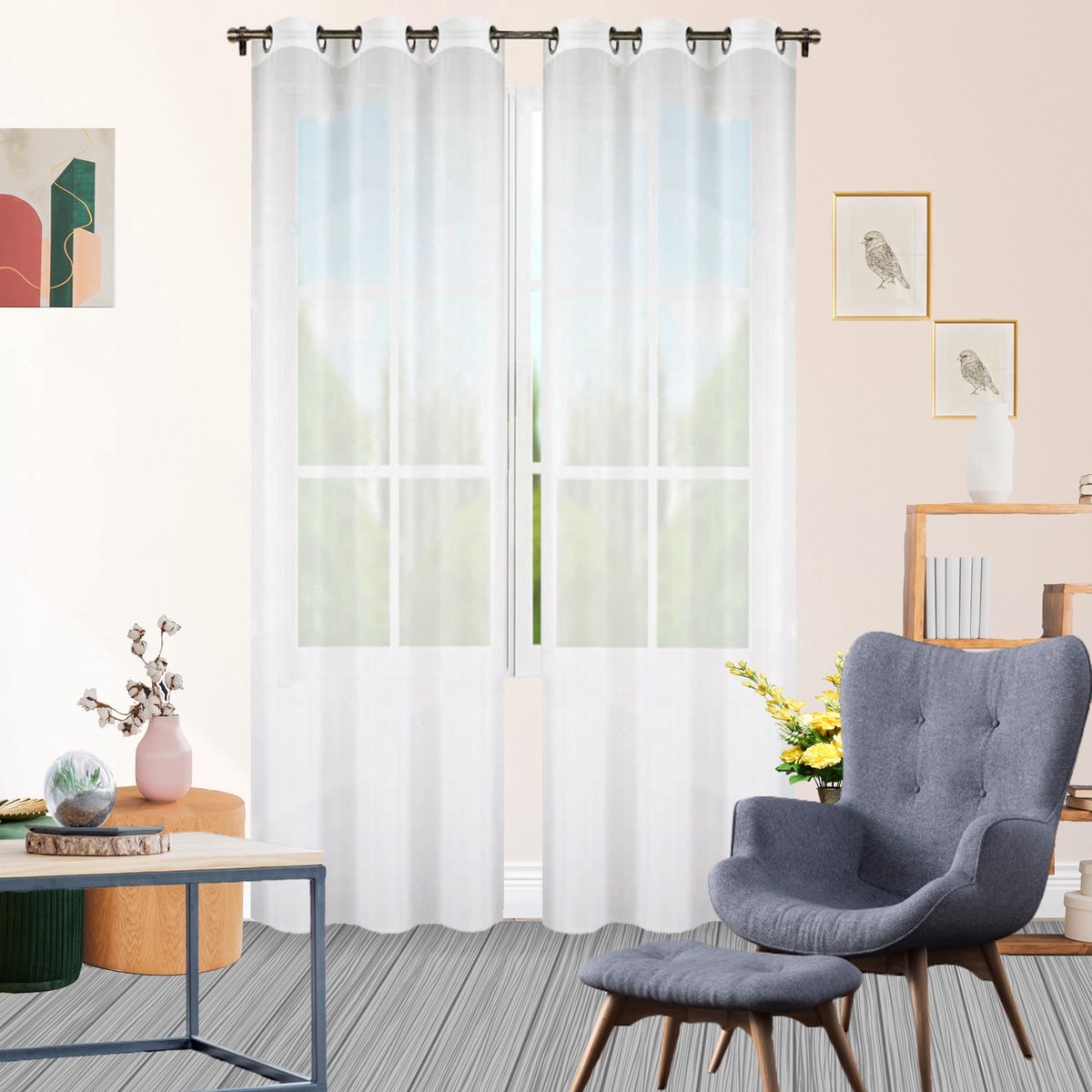 Glow Thuis - Vitrage Gordijn - Doorschijnend - voile-materiaal - Kant ...