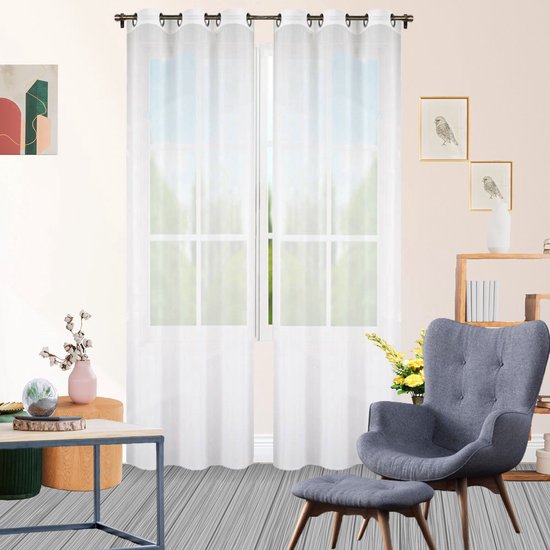Glow Thuis - Vitrage Gordijn - Doorschijnend - voile-materiaal - Kant ...