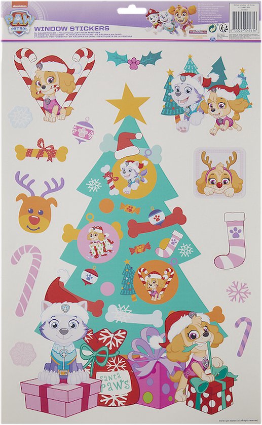 Paw patrol - Kerst raamstickers - meisjes - 4ieder1 | bol.com