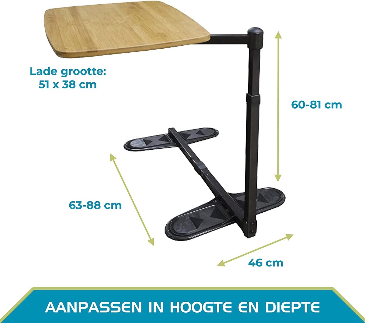 LAUWG - Universal Swivel TV Tray Table, Verstelbare Tafels Voor ...