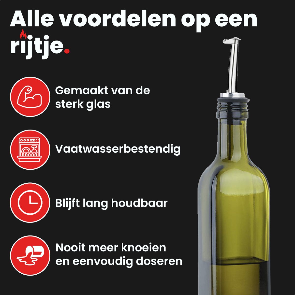 GrillX Olijfolie fles met schenktuit - 500ml - Glazen Oliefles ...