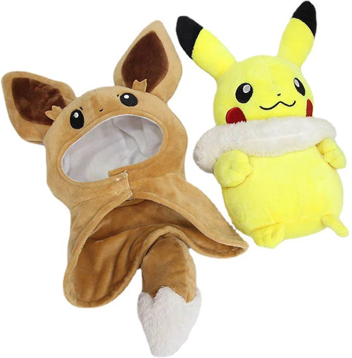 Eevee knuffel met pikachu cape - Pikachu knuffel - Pokémon knuffel ...